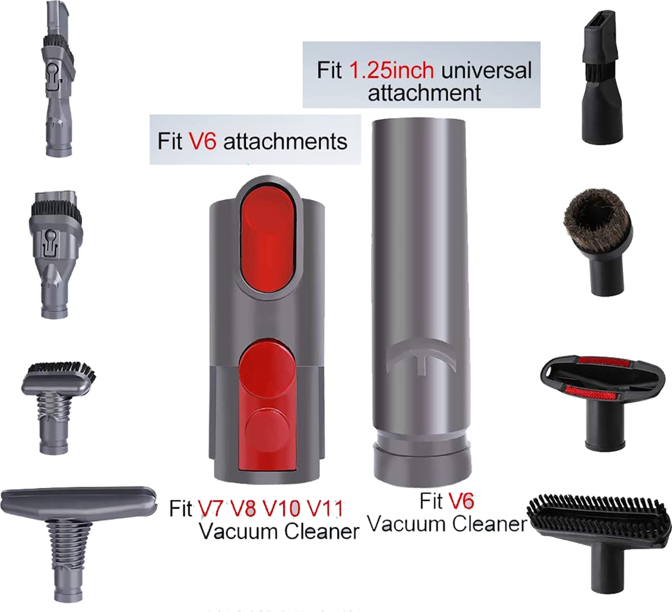 KINW Flexible Extension Hose for Dyson V8 V7 V10 V11 Vacuum Cleaner with Quick Release Converter Adapter