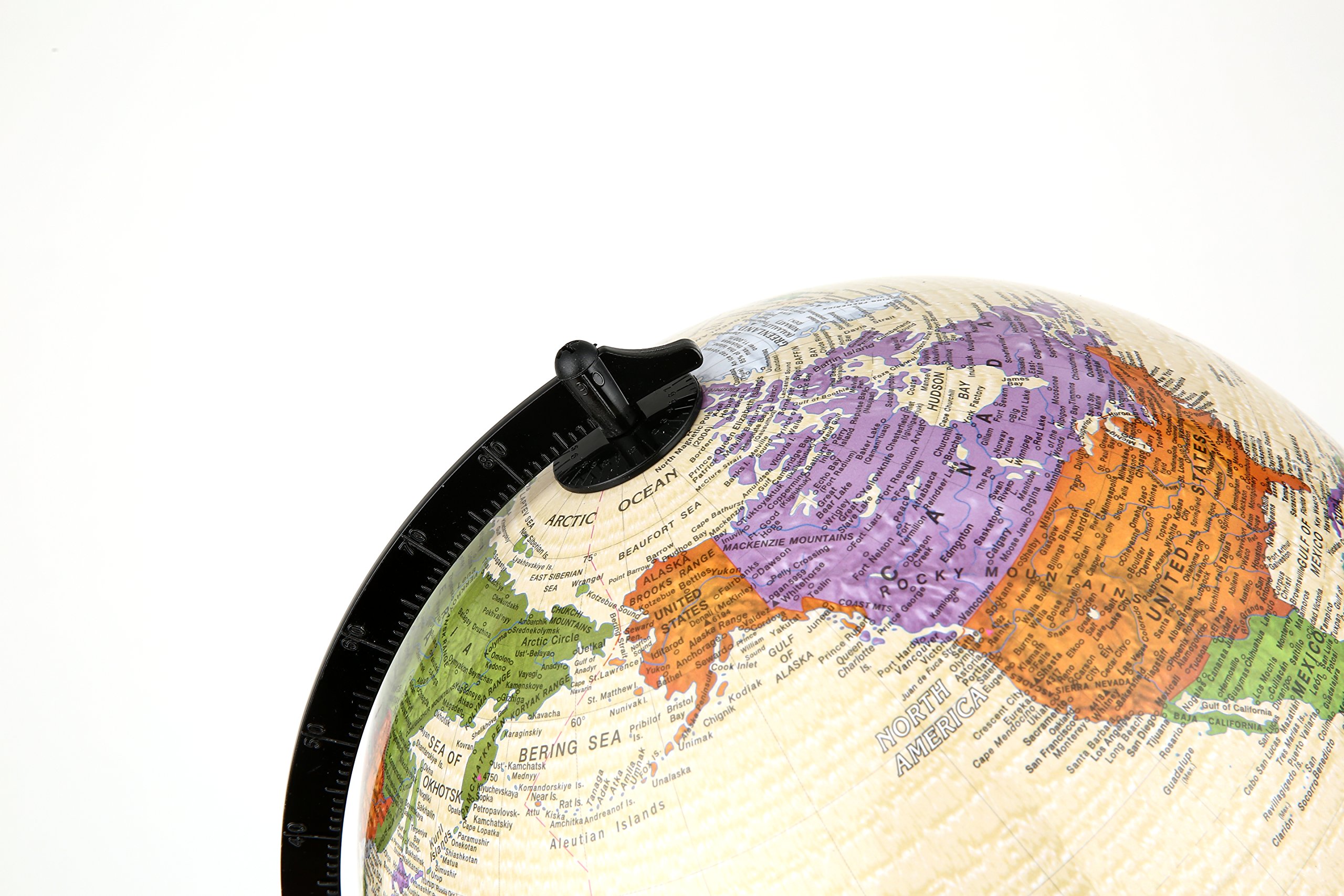 Illuminated Antique World Globe (10”/25 cm Diameter) – Premium Antique Desktop World Globe, Perfect for Home & Office Décor, Over 4,000 Place Names, Energy-Saving LED, Weighted Base