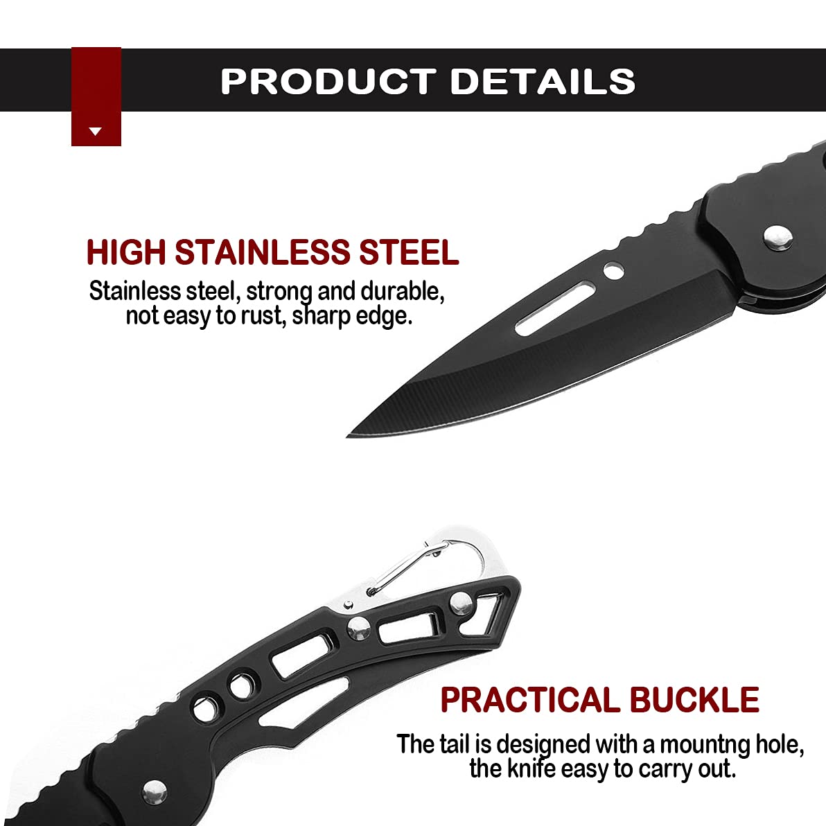 Pocket Folding Knife, Tactical Knife, Super Sharp Blade only 2.5 inch, Good for Camping Survival Indoor and Outdoor Activities, Easy-to-Carry, Mens Gift