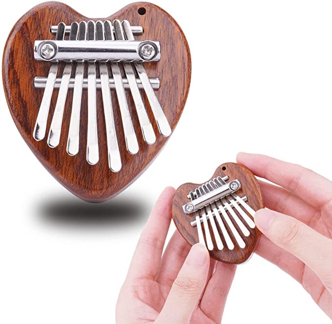 Mini Kalimba Thumb Piano - Musical Instruments, 8 Keys Finger Piano With Lanyard,Study Instruction,Portable Marimba Hand Piano Gifts for Kids Adults Beginners