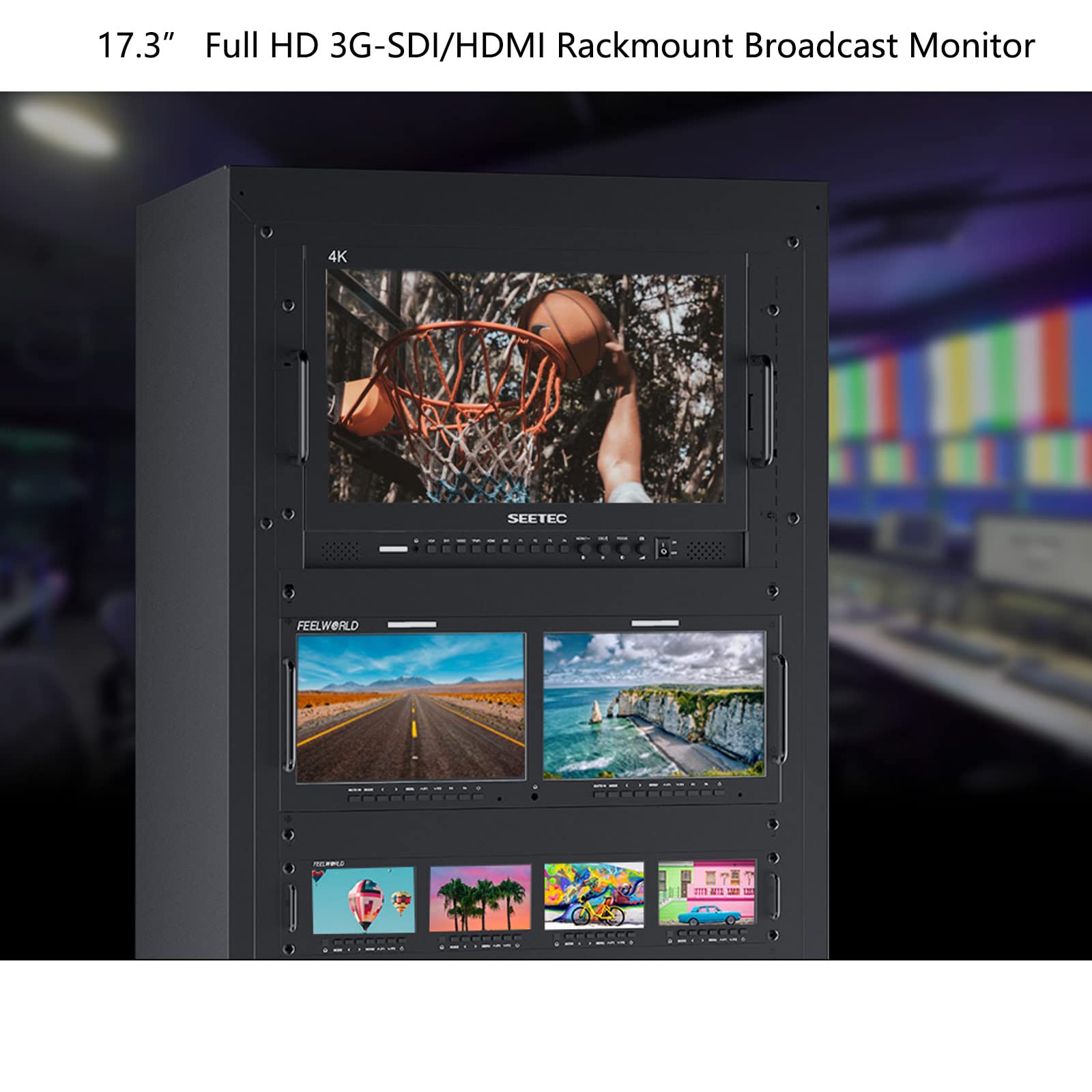 SEETEC P173-9HSD-RM 17.3" Rack Mount Broadcast LCD Monitor with 1920Γ1080 3G-SDI HDMI AV YPbPr