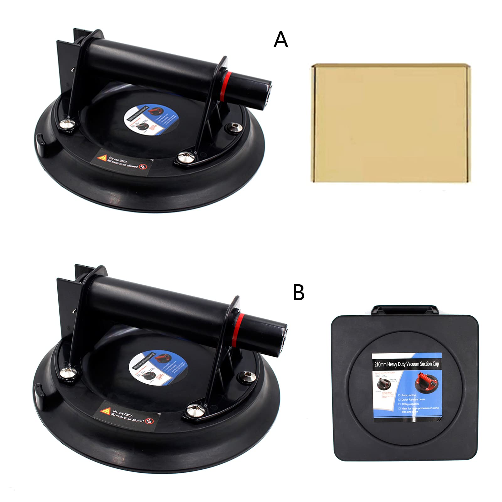 Saddgo 8 Inch 200 Kg Vacuum Suction Cup Vacuum Panel Lifter Heavy Duty Hand-held Vacuum Panel Lifter Vacuum Plate Handle Glass