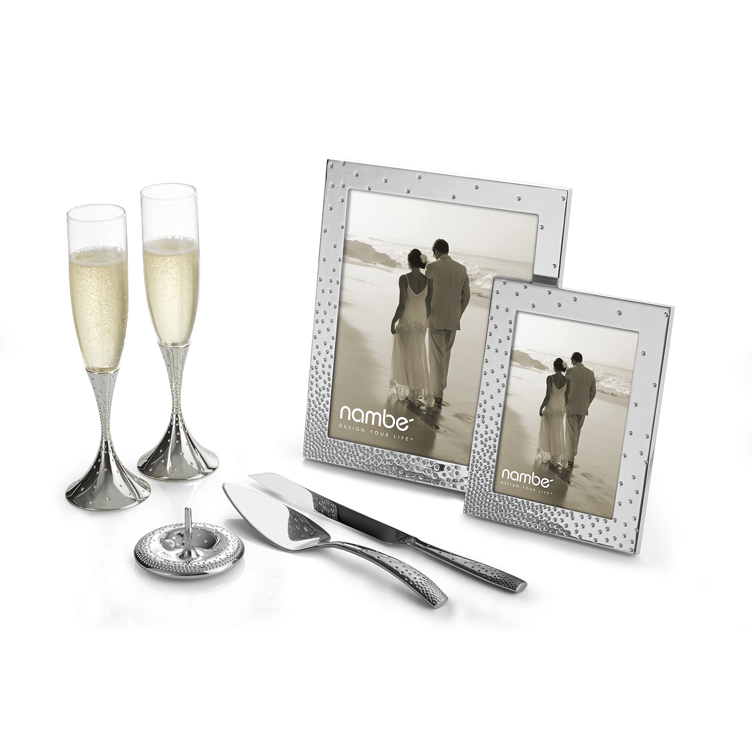 nambe Dazzle Cake Knife and Server Set | 2-Piece Set | 12-inch | Stainless Steel Set | Wedding Cutter Slicer for Serving Cakes or Pie at Birthdays and Events | Set Comes in A Giftable Box