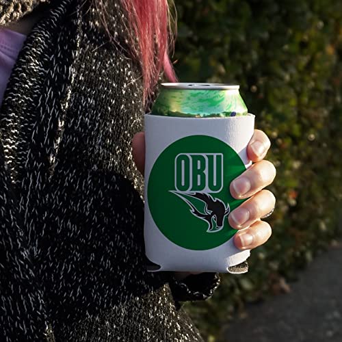 Oklahoma Baptist University Bison Logo Can Cooler - Drink Sleeve Hugger Collapsible Insulator - Beverage Insulated Holder