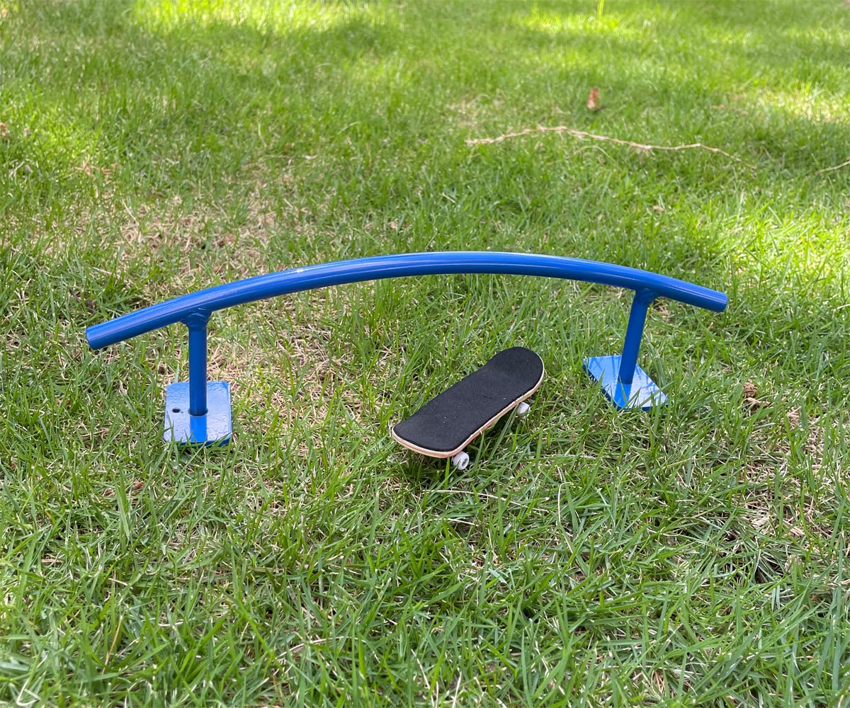 Puerkasito Fingerboard Obstacles Fingerboard Rail Metal for Tech Decks and Pro Fingerboard Obstacles Ramp (Dark Blue)