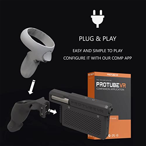 PROTUBEVR Provolver Haptic VR pistol for FPS Games - feel the game with spring recoil and realistic weight. (Right, HTC Focus 3)