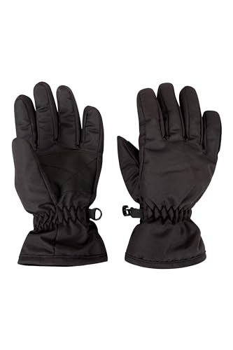 Mountain Warehouse Kids Ski Accessory Set - Water-Resistant Gloves, Reversible Beanie, Neck Gaiter Black Small