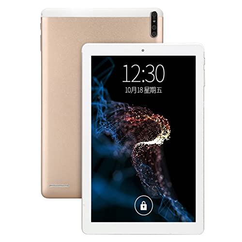 VINGVO Gold Tablet, 13 MP Camera HD Tablet 100‑240 V 10.1 Inch IPS Octacore CPU 8800 MAh (US Plug)
