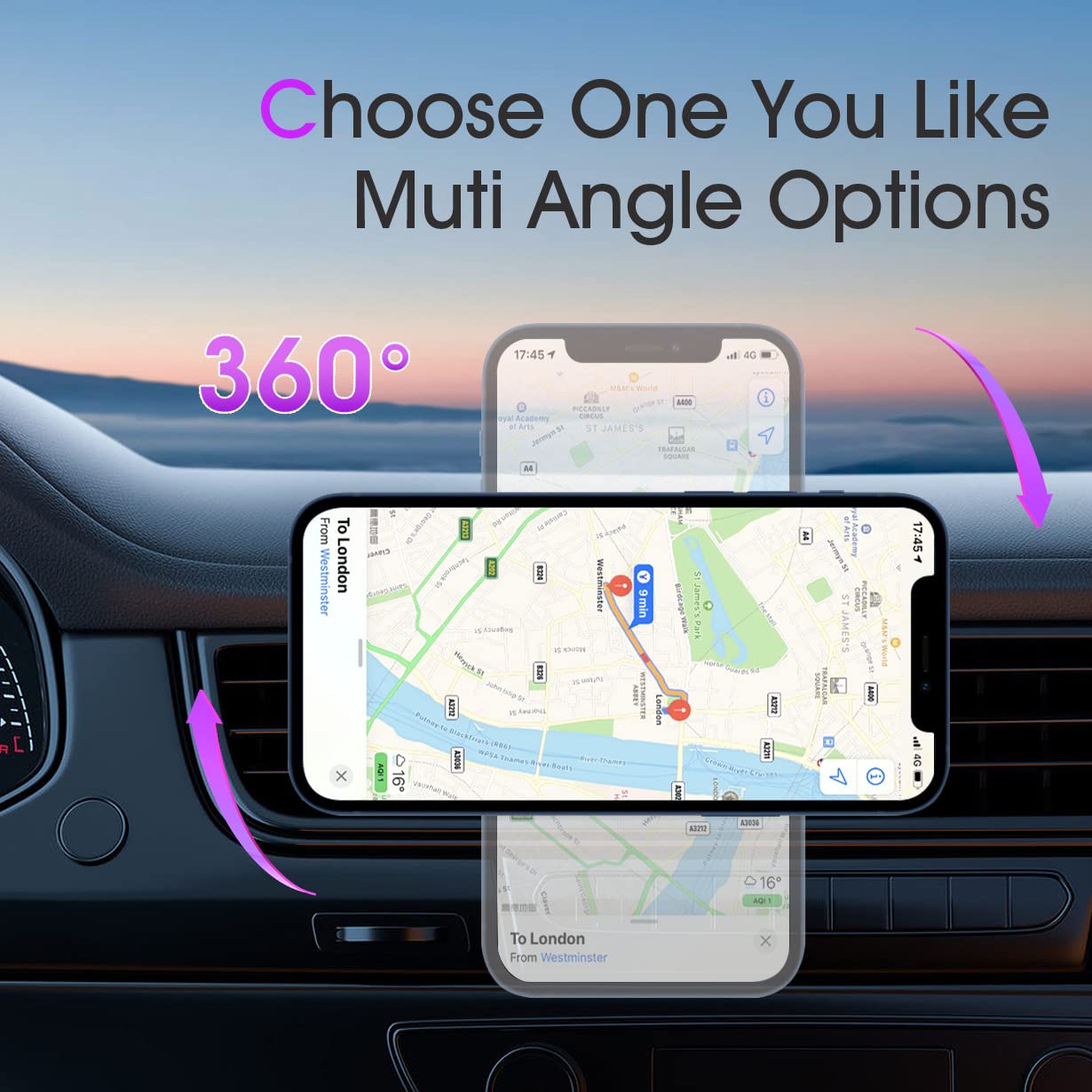 JQKZH Phone Holder for Car, Magnetic car Mounted iPhone Holder, Easy Installation, Strong Magnets & Stable Hook,Hands-Free Phone Holder, Compatible Mount car Accessories Fit for All Smartphones