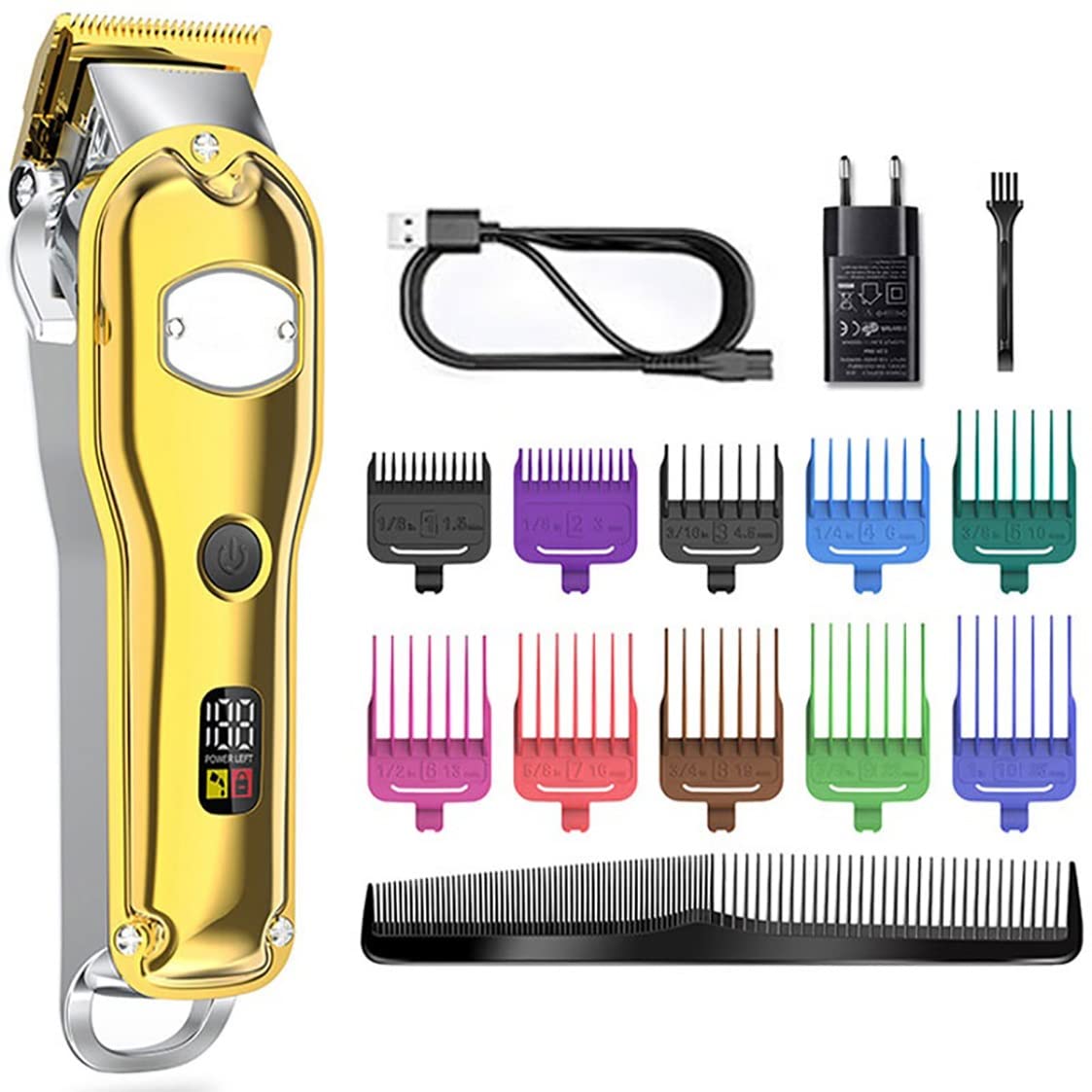 JQUAL Hair Cutting Tool, Professional cord cordless IPX7 hair trimmer electric 8W powerful hair clipper kit adjustable