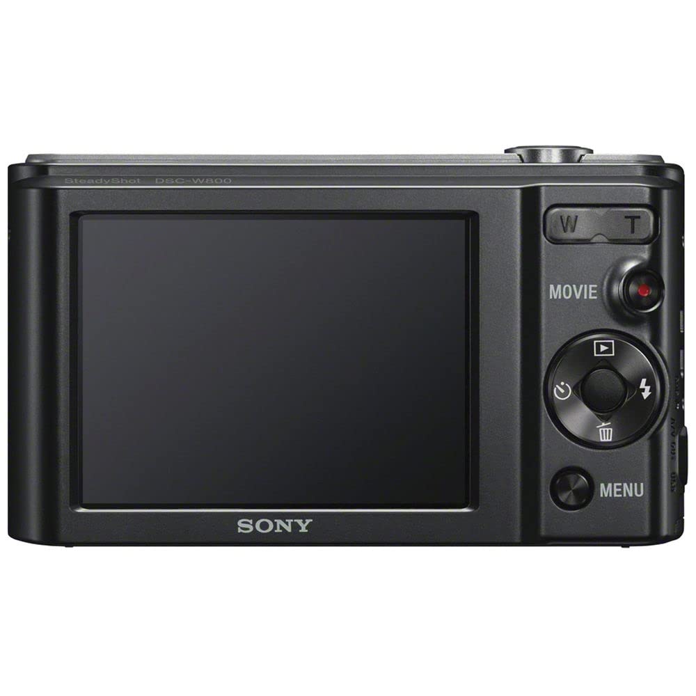 Sony Cyber-Shot DSC-W800 Digital Camera (Black) + Ultra 64GB SDXC Memory Card, Water Resistant Point & Shoot Camera Case & More (8pc Bundle) (Renewed)