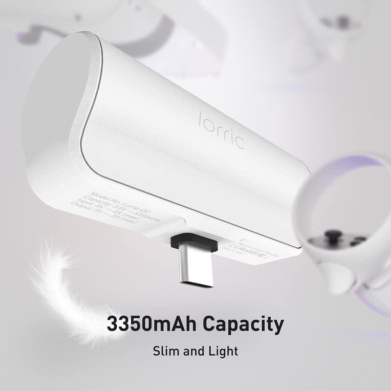 Oculus Quest 2 Battery Pack, Slim and Lightweigt, Cable-Free to Extend 1.5hrs Game Time