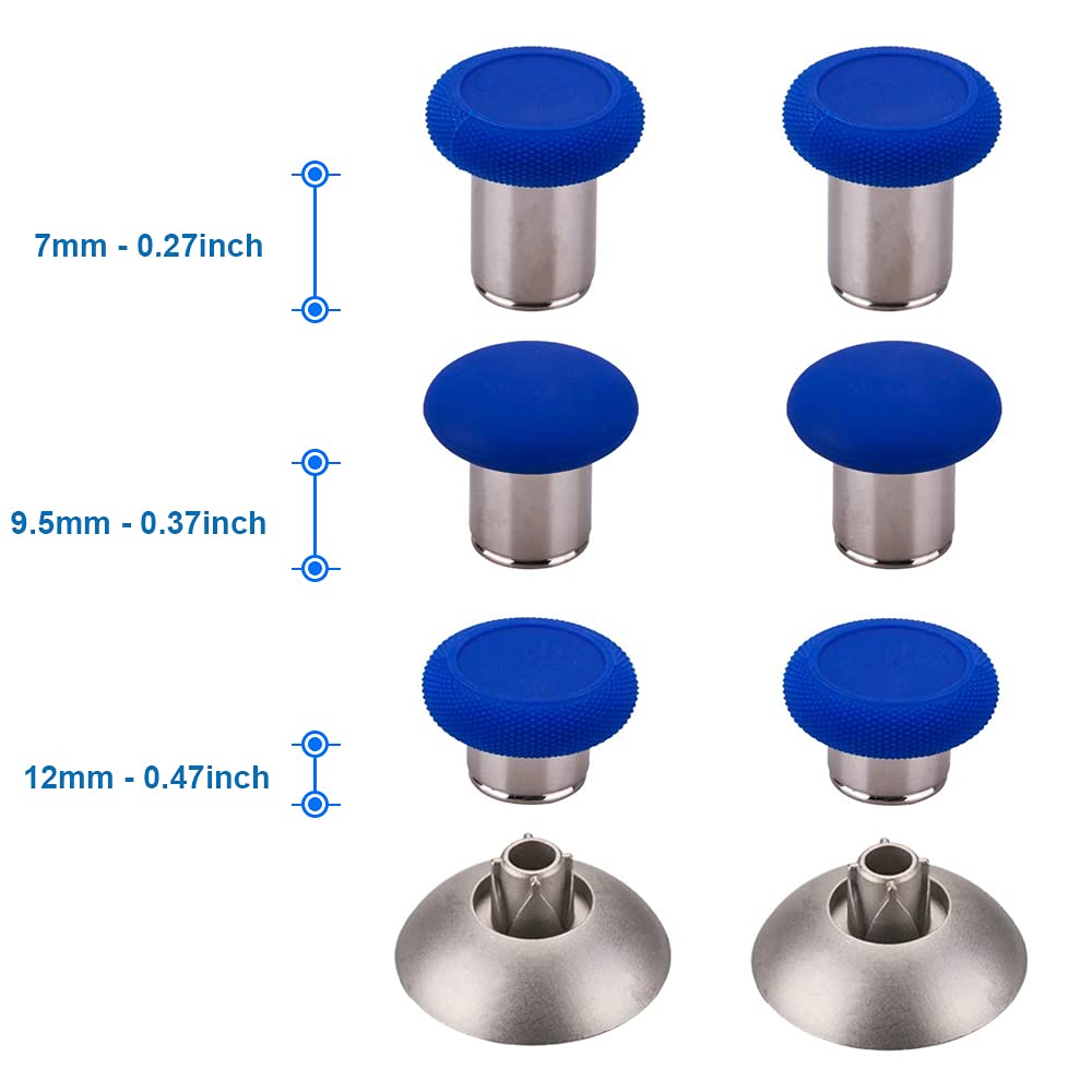 MMOBIEL 8 in 1 Magnetic Metal Thumbsticks Analog Joysticks Maximum Grip for PS4, PS4 Slim, PS4 Pro Dualshock, Xbox One, Xbox One Elite, Xbox One S Blue Incl. (+) and T8 Torx Screwdriver