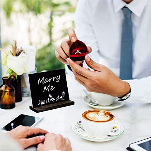 LIANXUE Rustic Chalkboard Desktop Blackboard with Wood Base Message Board Signs for Restaurant Memu Drawing Wedding Table Number Black Wood