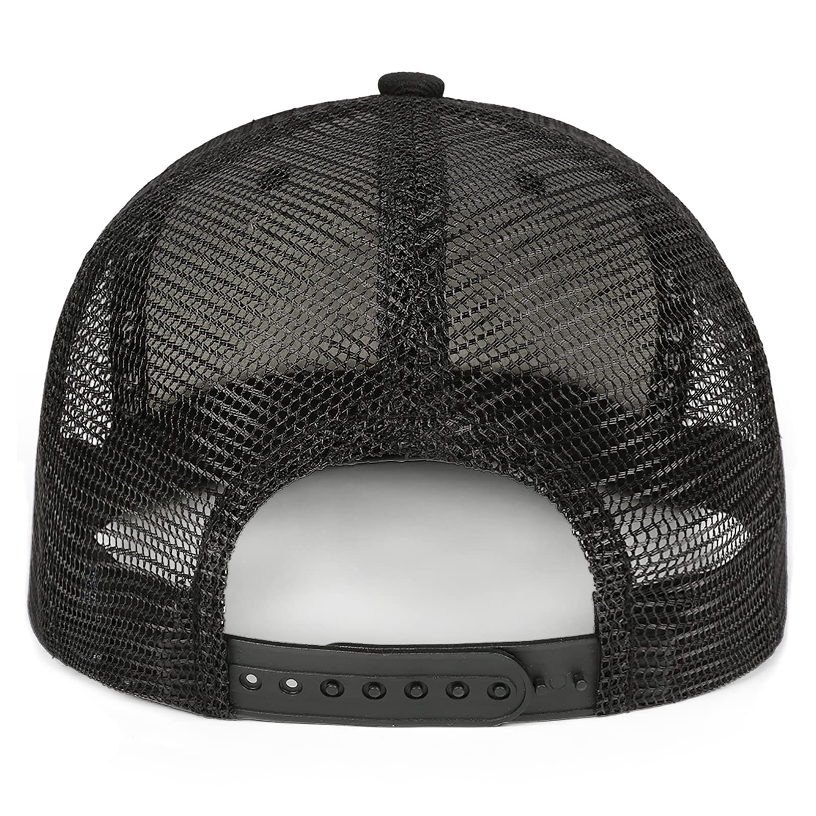 MOWAN Let's Go Brandon Trucker Hats for Men Women Stylish Flat Brim Mesh Baseball Hat Snapback Adjustable Sun Cap Black, One Size