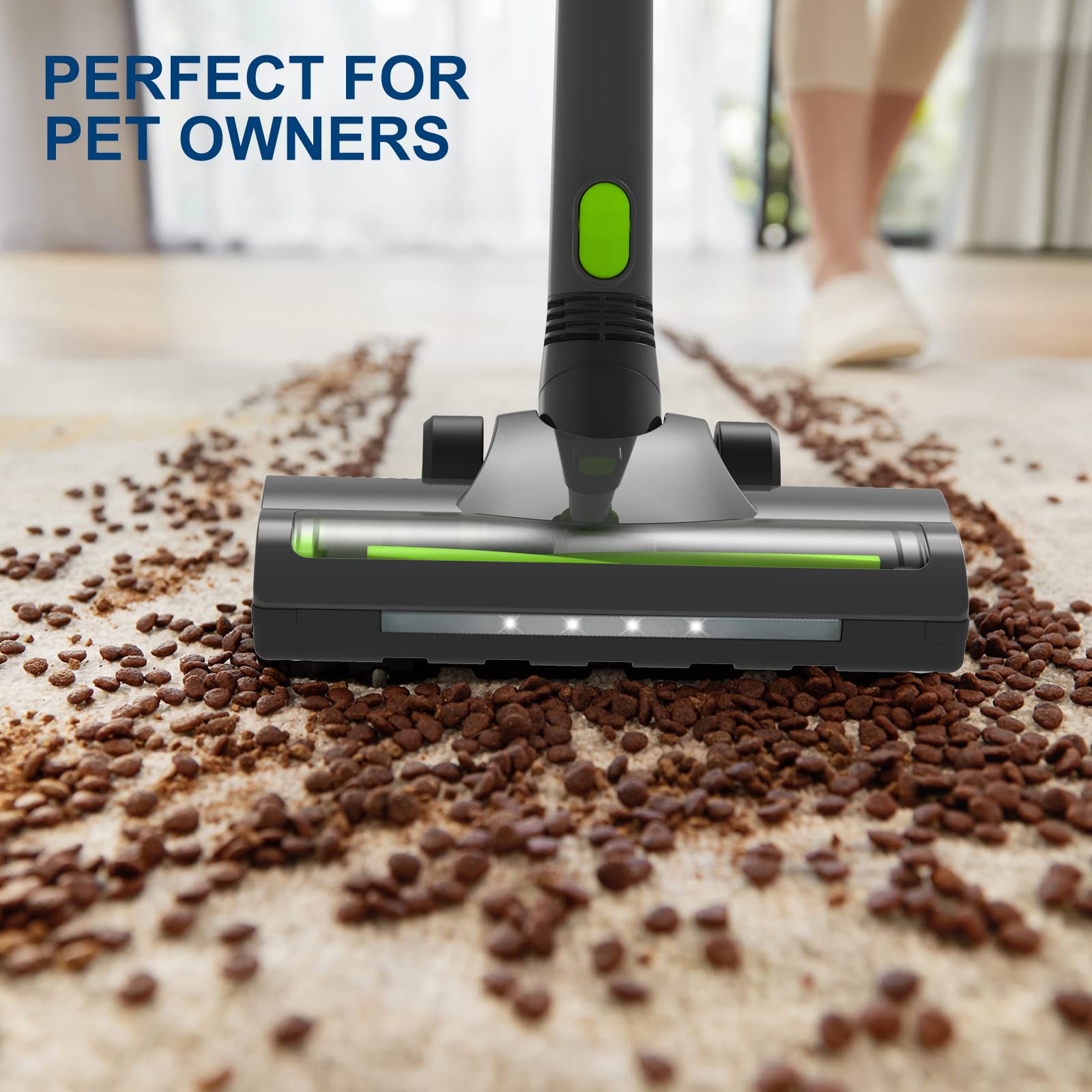 Mitcent Cordless Vacuum Cleaner with 2600mAh Rechargeable Lithium Batteries, Up to 48 Mins Runtime, for Home Hard Floor Carpet Pet Hair