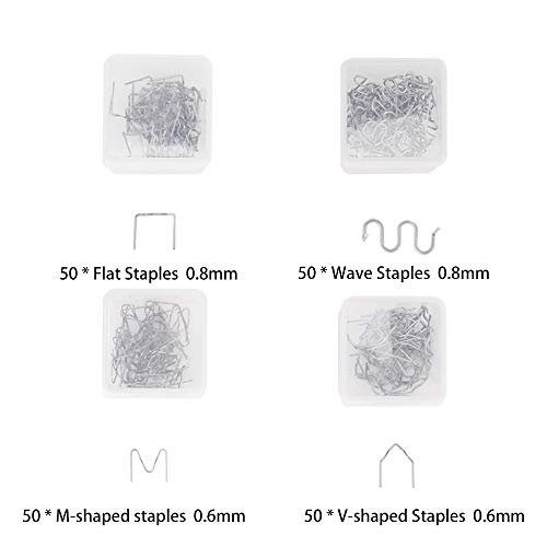 Shkalacar 50W Hot Stapler Plastic Repair Kit Car Bumper Crack Repair Welding Machine Welding Repair Systems Plastic Welder with 200pcs Wave Flat Corner Staples