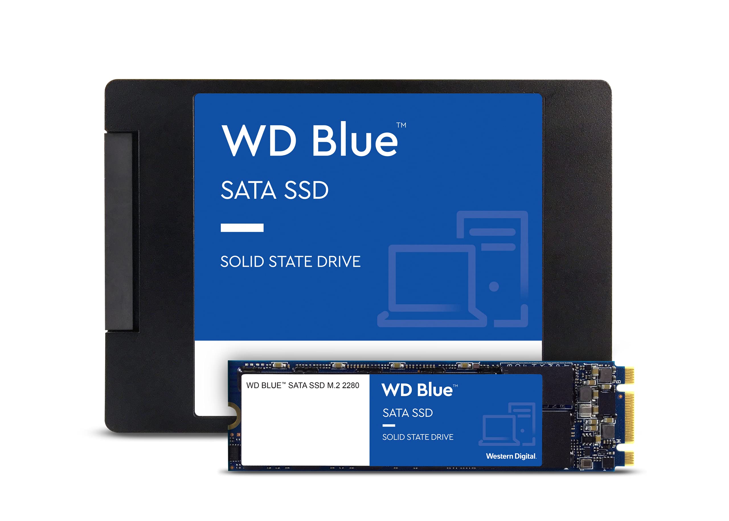 Western Digital 2TB WD Blue 3D NAND Internal PC SSD - SATA III 6 Gb/s, 2.5"/7mm, Up to 560 MB/s - WDS200T2B0A 1TB WD Blue SA510 SATA Internal Solid State Drive SSD - WDS100T3B0A
