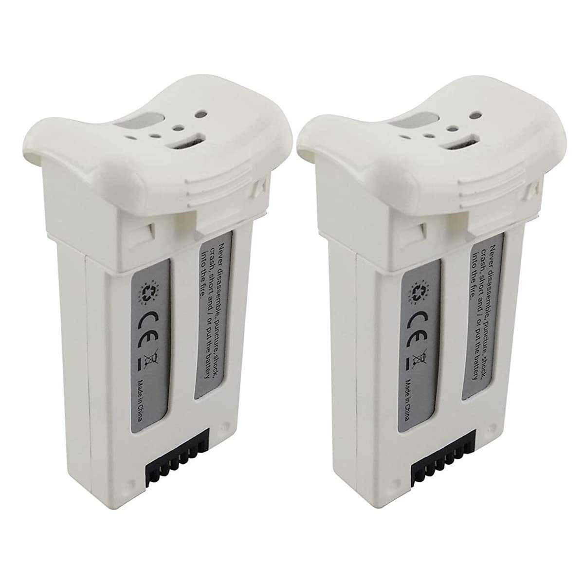 PUOO 2PCS 3.7V 1000mAh Lithium Battery for SJRC S20W T25 Four-axis Drone Spare Parts Remote Control Drone(White)