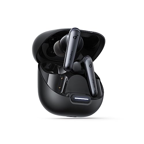 soundcore by Anker Liberty 4 NC Wireless Noise Cancelling Earbuds, 98.5% Noise Reduction, Adaptive Noise Cancelling to Ears and Environment, Hi-Res Sound, 50H Battery, Wireless Charging (Renewed)