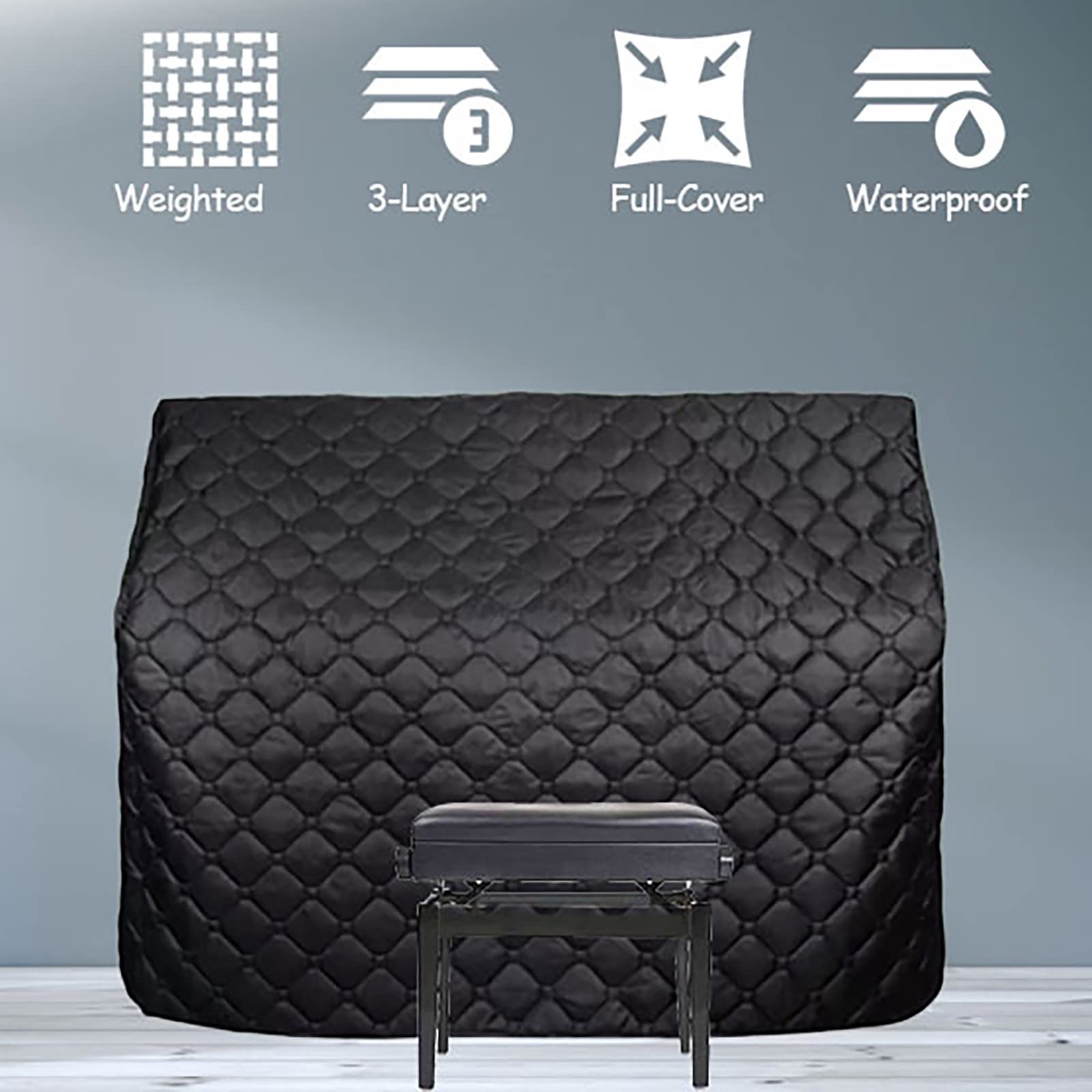 Piano Cover Thick Cotton Lining Upright Piano Cover