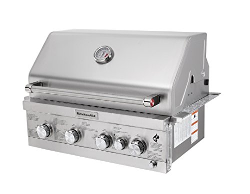 KitchenAid 740-0780 4-Burner Stainless Steel Built-In 61,000 BTU Propane Gas Island Grill w/ Rotisserie Burner
