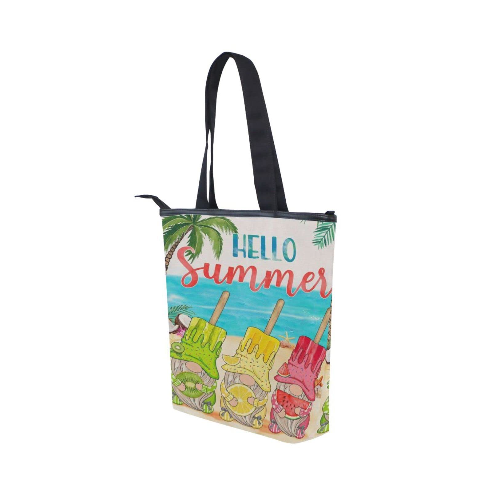 JSTEL Women Large Tote Top Handle Shoulder Bags Stylized Poppy Flowers Illustration Patern Ladies Handbag