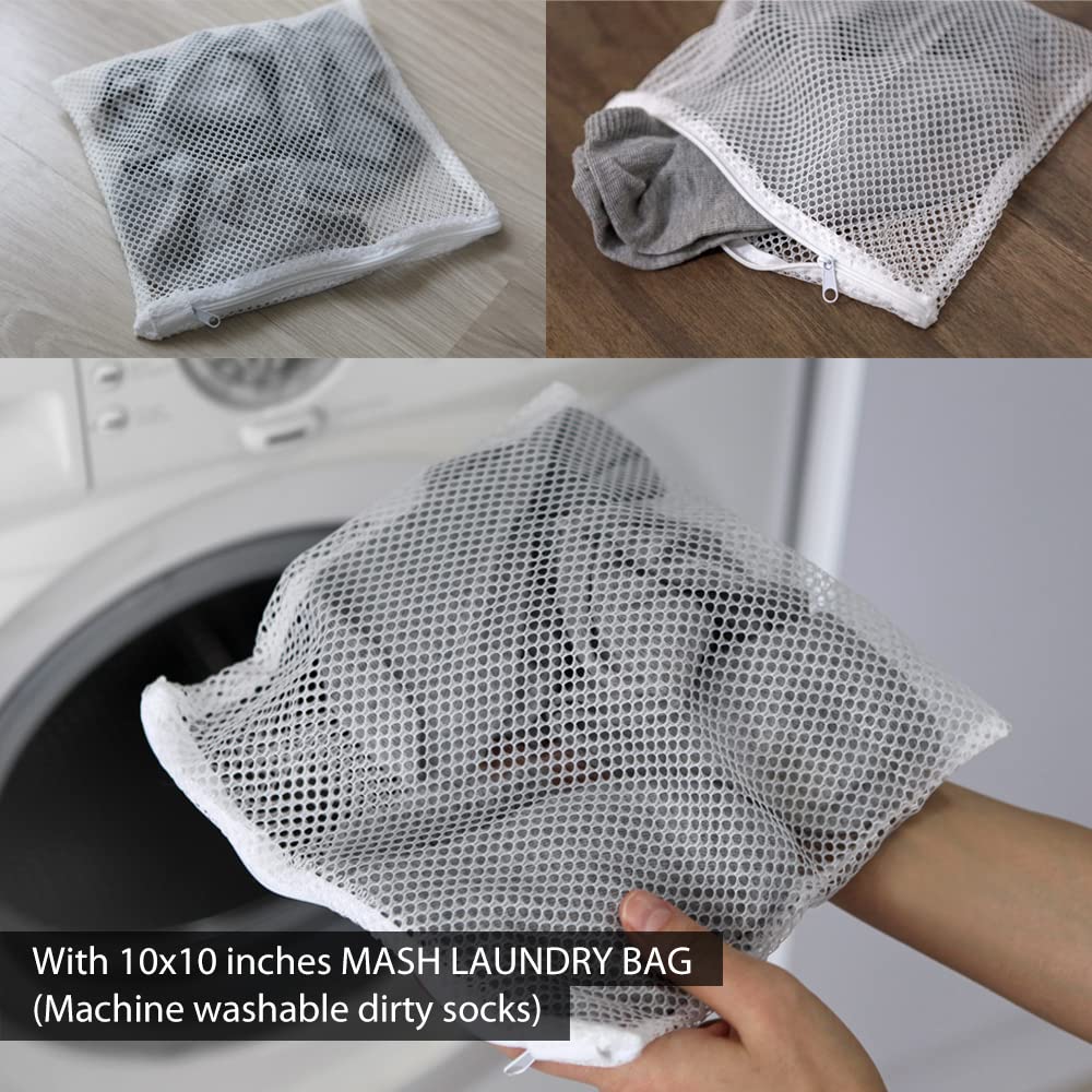 Newo Select Seamless Socks Ankle Low-Cut for Men, Women 12 Pairs, 1 Dozen with Mesh Laundry Bag (9-13, White)