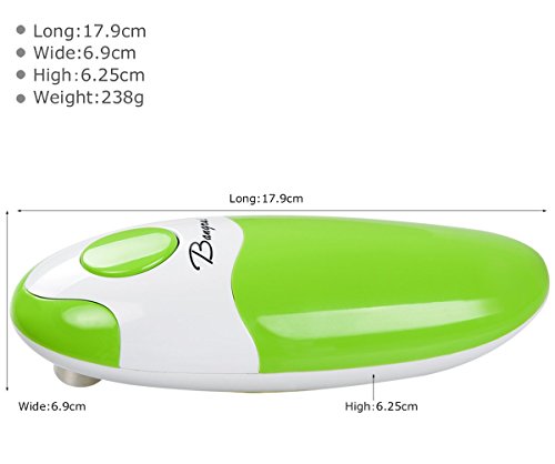 Kitchen Automatic Safety Cordless One Tin Touch Electric Can Opener& Bangrui Professional Electric Can Opener.One-touch switch .Smooth can edge.Being friendly to left-hander and arthritics!(Green)
