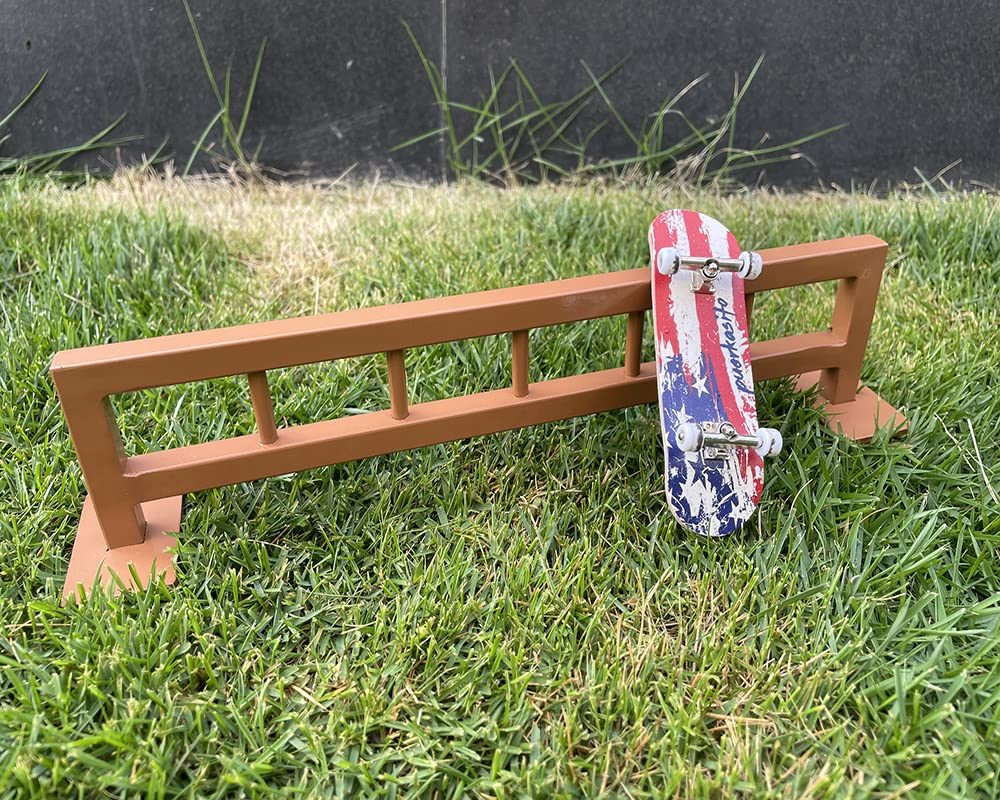 Puerkasito Fingerboard Rail Metal Fingerboard Rails Professional Fingerboard Flat Rail (Orange)