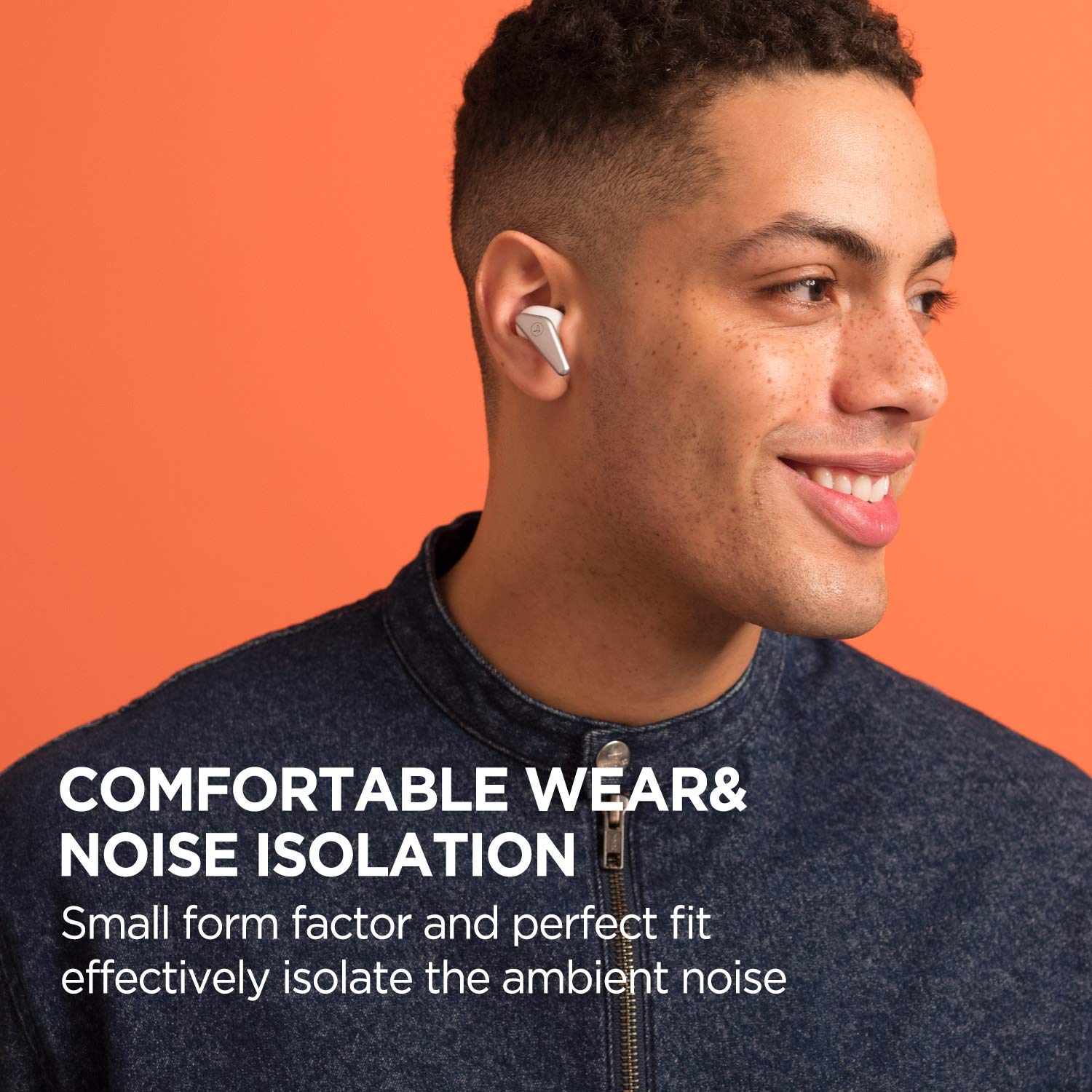 Libratone Track Air True Wireless Earbuds Stylish Design Great Sound,Noise Isolation Earphones, Sweat-Resistant for Workout, Ultral-Light Small, Long Battery Life White
