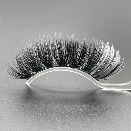 Miss Kiss Glitter Lashes White Sparkly Eyelash Silver Color Highlight False Eyelashes Fluffy Faux Mink Lash 3D Natural Look