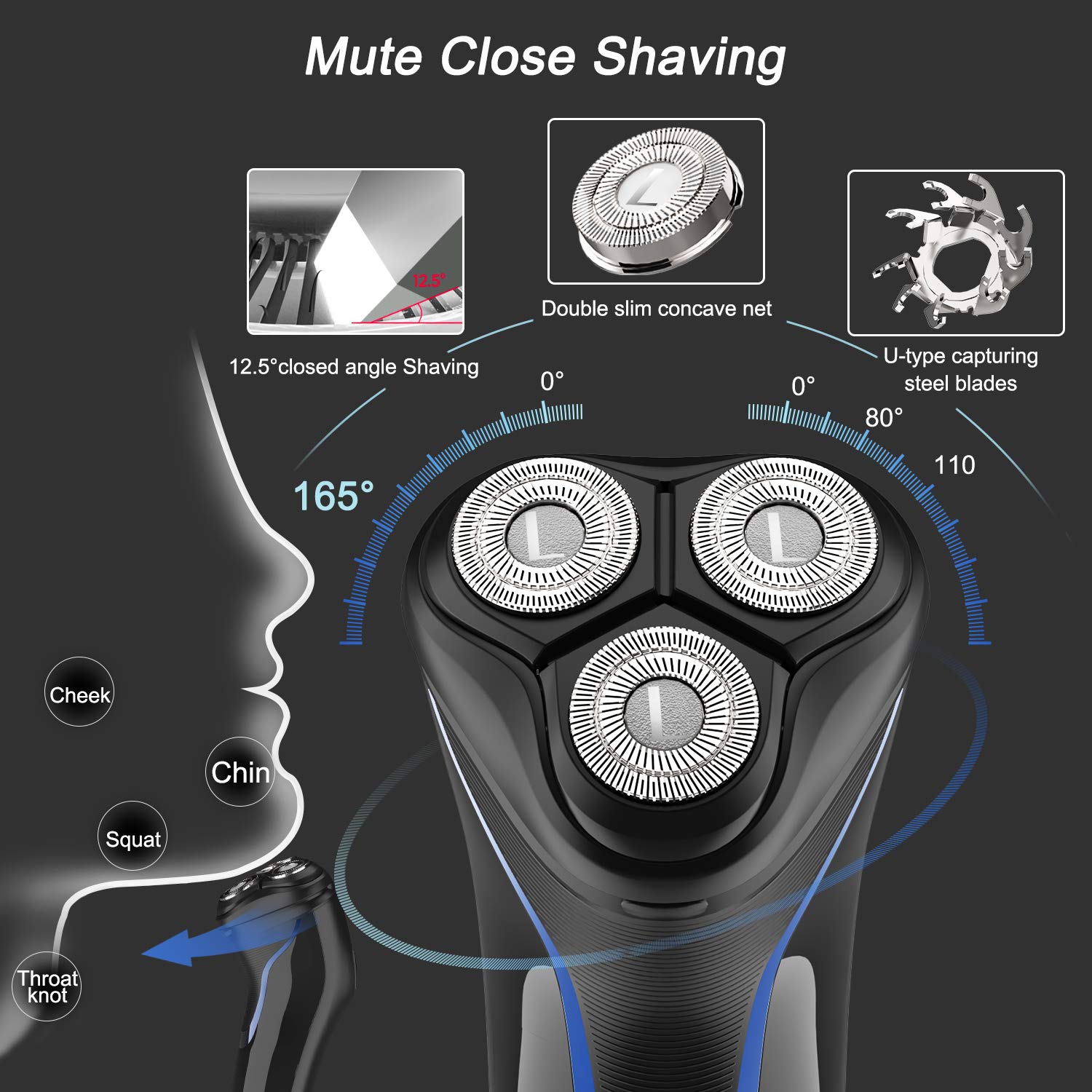 Lavieer Original Mens Rotary Shaver Replacement Heads Dual Precision Blades Part Electric Razor Accessories