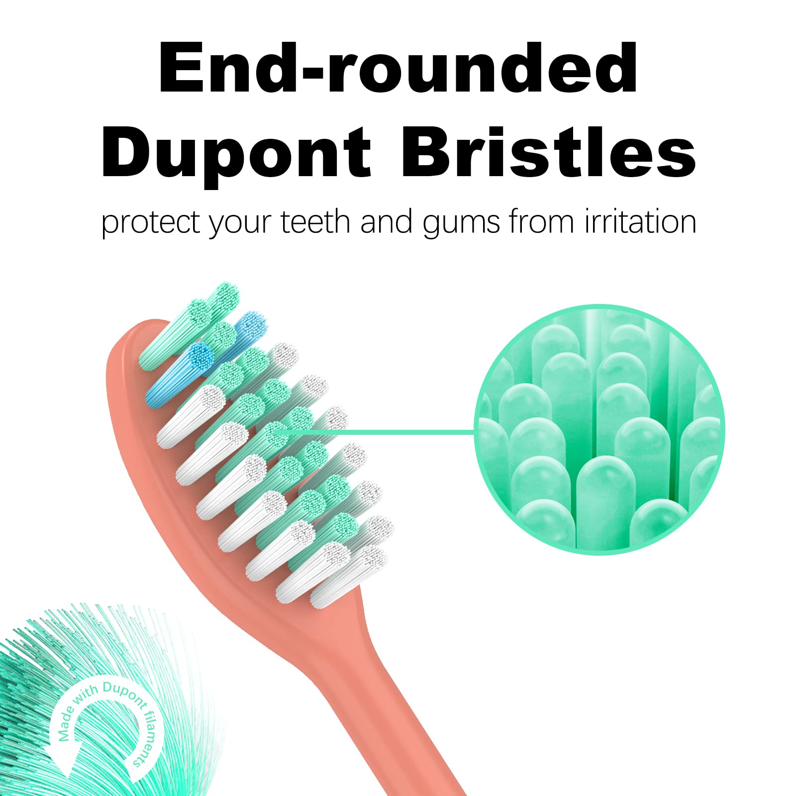 Toothbrush Replacement Brush Heads, for HY1100 and HY1200 Only, Compatible with Philips One Electric Toothbrushes, 4 Pack (Miami Coral)
