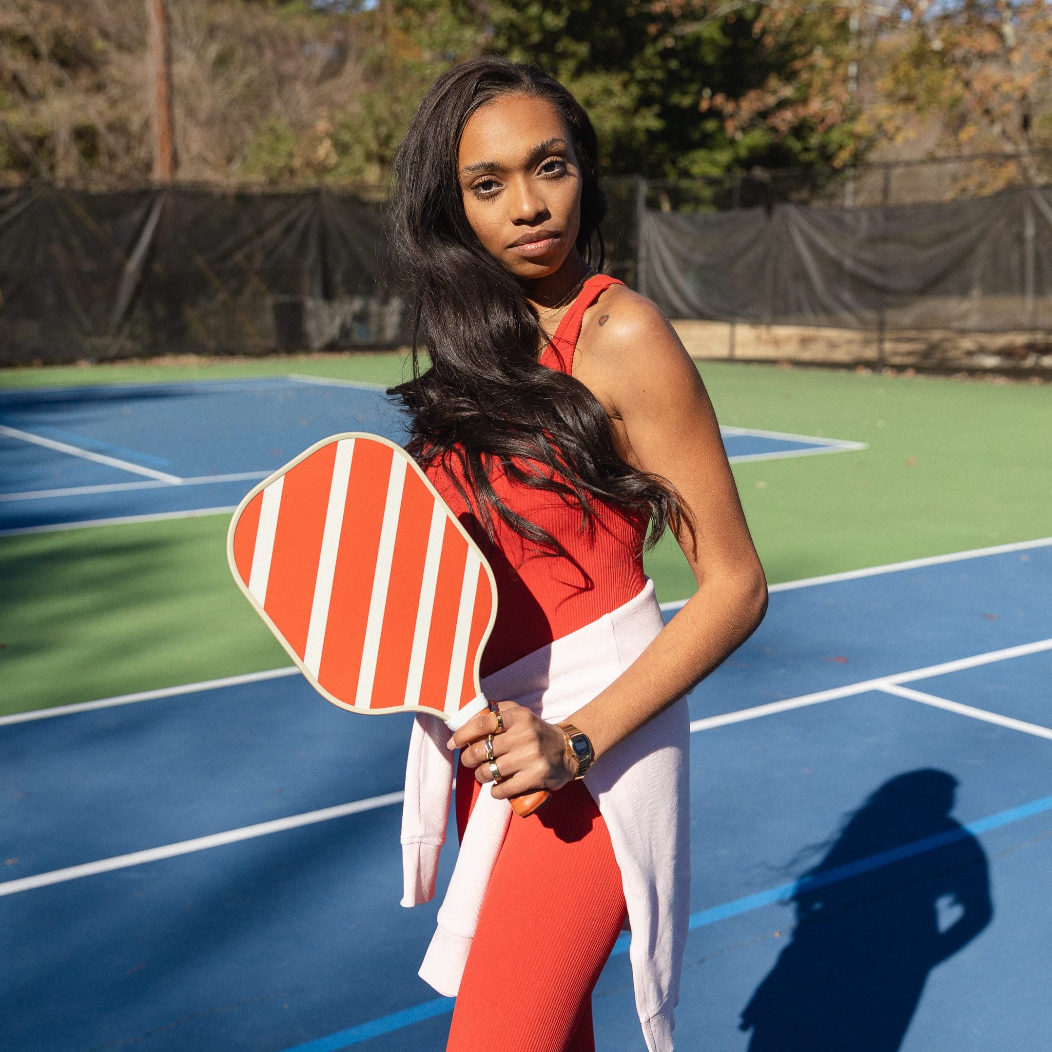 PICKLD Stylish Premium Pickleball Paddle Racket | Durable Fiberglass Surface | Honeycomb Core | Perfect Addition to a Pickleball Set | Indoor Outdoor Pickle Ball Paddle