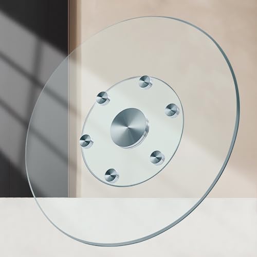 MAGILL 24inch Lazy Susan Turntable for Table, Tempered Glass Rotating Serving Plate with Auxiliary Wheel, Round Clear Dining Table Centerpiece (Color : Clear, Size : 40in/100cm)