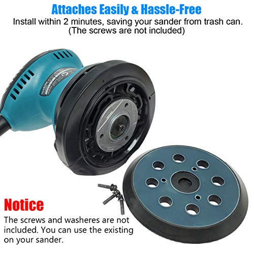Replacement Sander Pad for Makita 743081-8, 743051-7 - Fit Makita BO5041/K, BO5010/K, BO5030/K, BO5031/K, XOB01Z Random Orbital Sanders - Standard 5" Hook and Loop Sander Pad