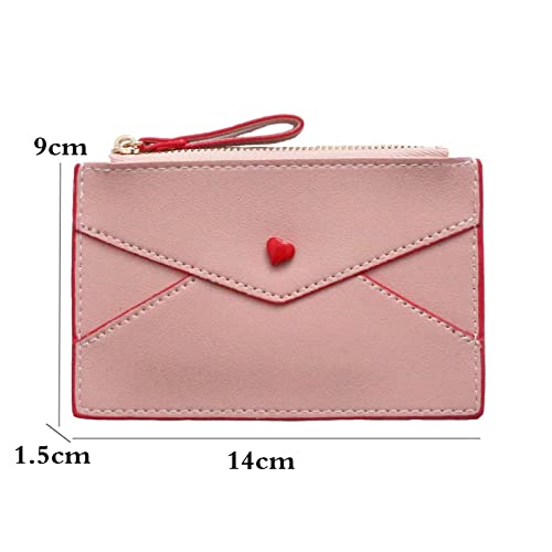 n/a 5pcs Women PU Leather Business Card Holders Short Mini Cute Thin Wallets Small Coin Purse Money Bag Cover Organizer Case (Color : D)