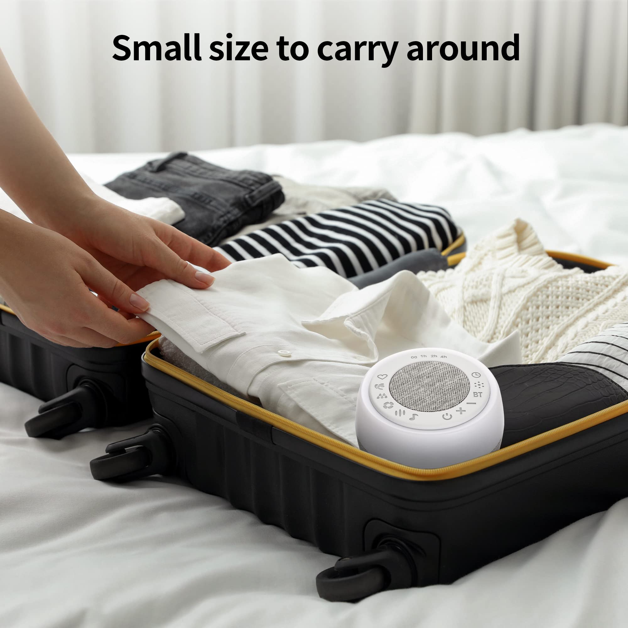 Sound Machine & Night Light & Bluetooth Speaker 3-in-1,CoocAni Rechargeable White Noise Machine with 24 Soothing Sound and Memory Function, Timer for Baby Kids Adults