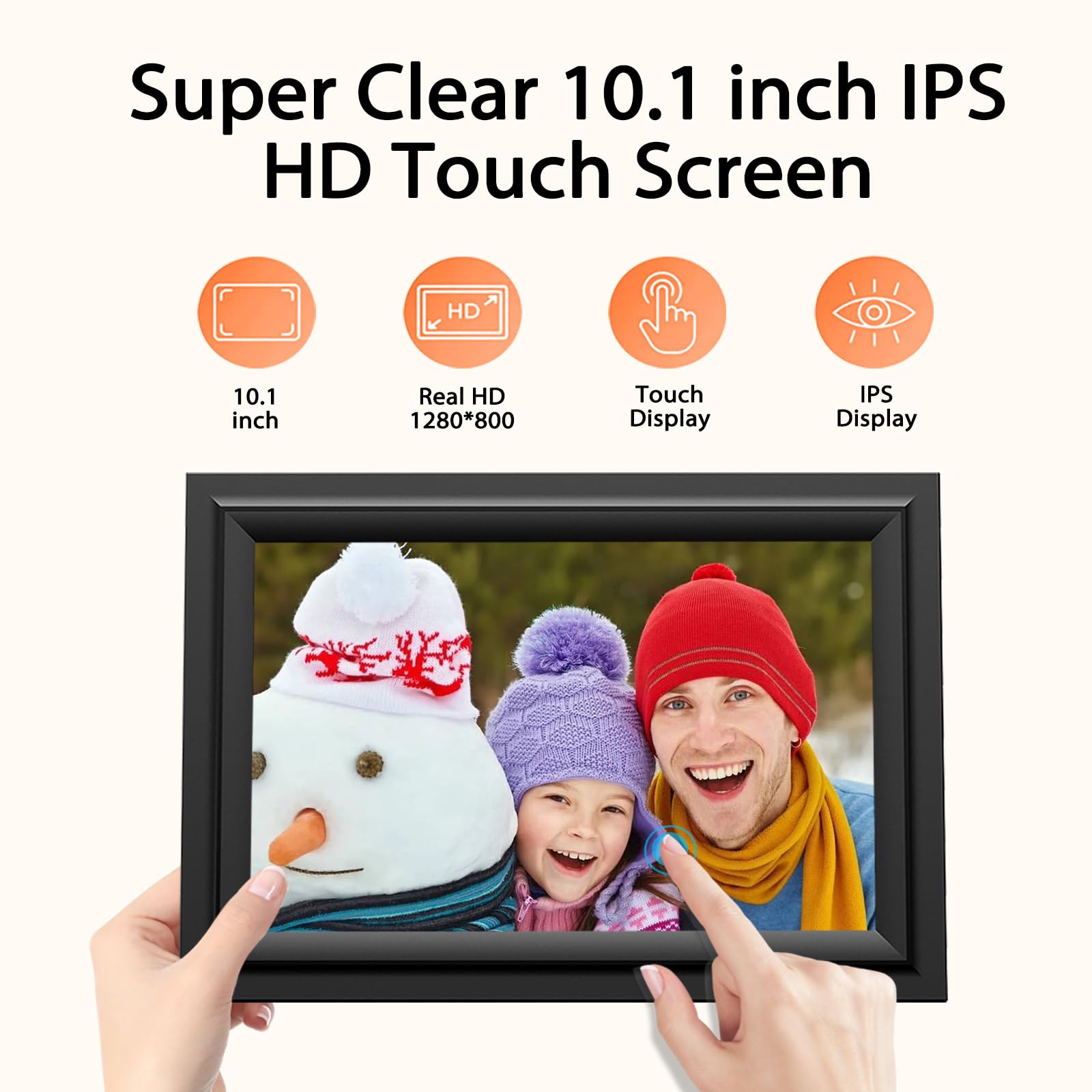SAMMIX Digital Picture Frame Digital Photo Frame WiFi 10.1 Inch IPS Touch Screen, 16GB Storage, Auto-Rotate,Share Photos and Videos via Free App