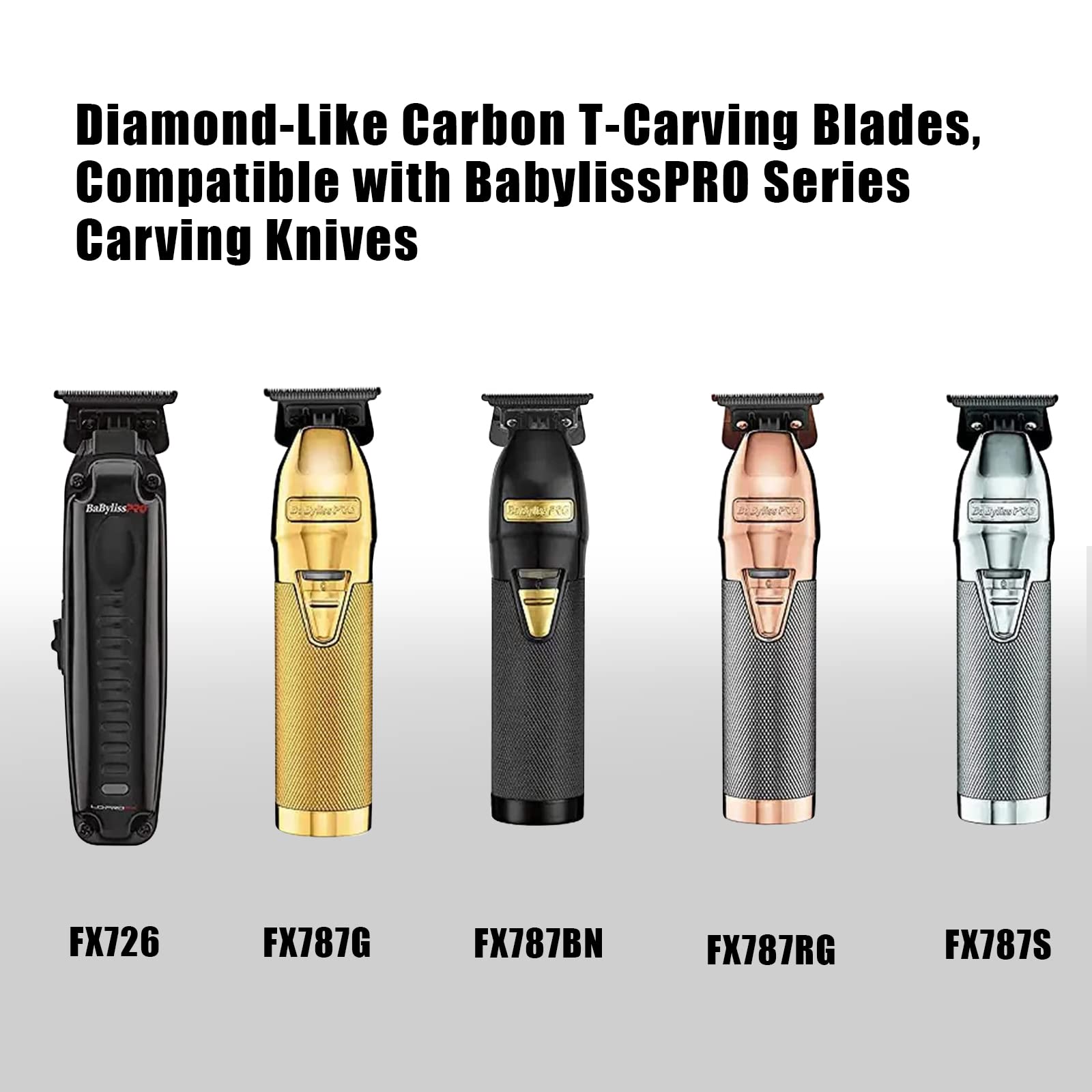Shaver Replacement Foil and Cutters Compatible with FXFS2G & Replacement Blade for Outlining Hair Trimmers FX707Z DLC, Trimmer Blade Sets, Compatible with BaBylissPRO, Gold