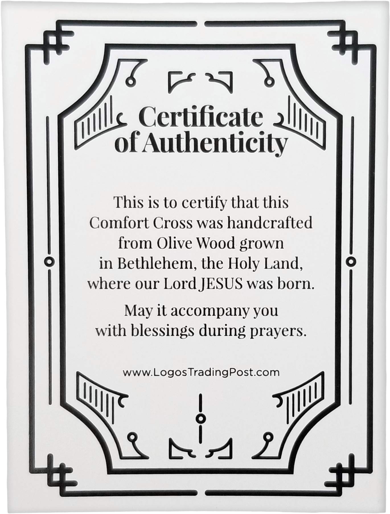 Logos Trading Post Girls Baptism Cross, Holy Land Olive Wood Deluxe Holding Cross from Israel, Wooden Baptismal Ceremony Keepsake Gift in Hard Shell Gift Box with Certificate of Authenticity
