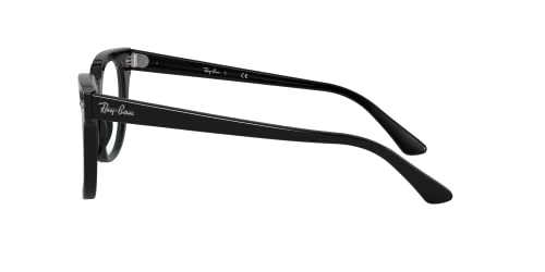 Ray-Ban RX5377 Meteor Square Prescription Eyeglass Frames, Black/Demo Lens, 52 mm