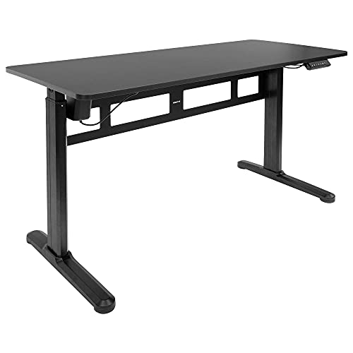 Mount-It! Electric Standing Desk [55.1" x 23.6"] Memory Control Panel, Adjustable Tabletop, Clamp Keyboard Tray, and Anti Fatigue Floor Mat | Rubberized Gel Foam, Bundle of 3