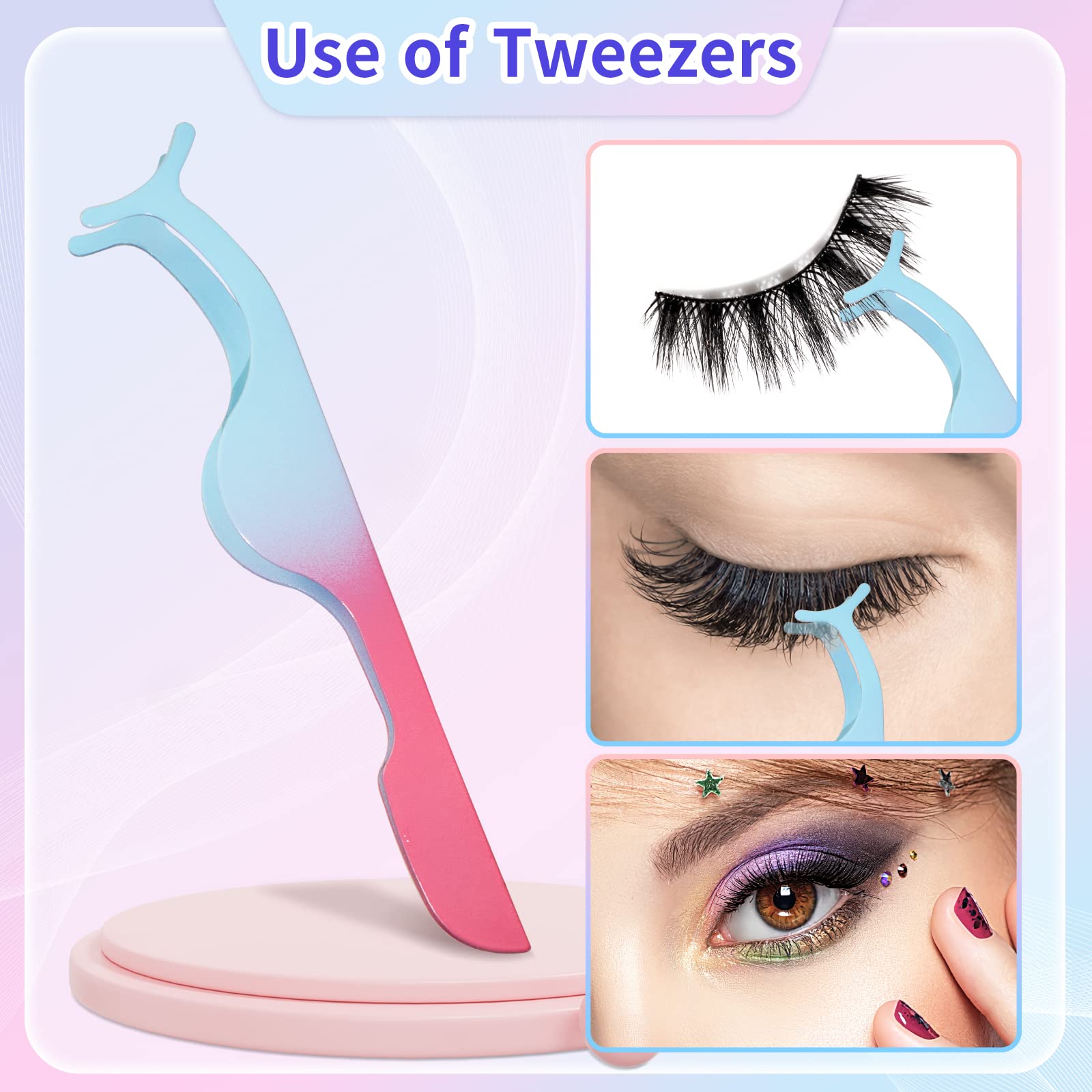 Magnetic Eyelashes Kit, Lashes Natural Look, Reusable False Eyelashes, Magnetic Eyelashes with Eyeliner, 2 Magnetic Eyeliners & Tweezers