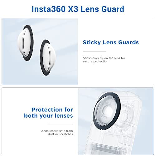 Lens Guard for Insta360 X3, Insta 360 X3 Accessories Kit Included Insta 360 X3 Lens Cap, Mounting Bracket and Lens Guard for Insta360 X3 Action Camera