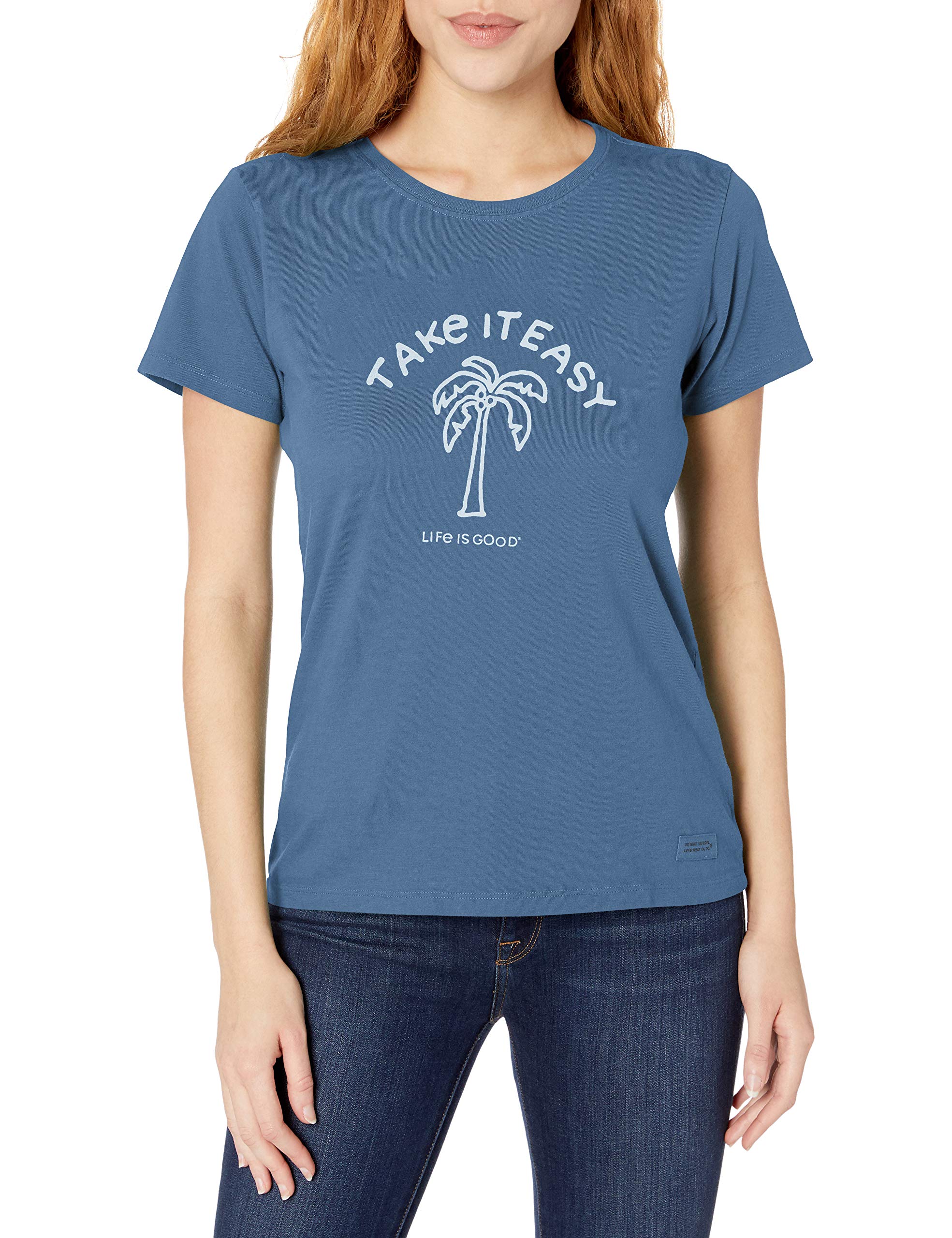 Life is Good Womens Crusher Beach/Ocean Graphic T-Shirt, Vintage Blue, XXX-Large
