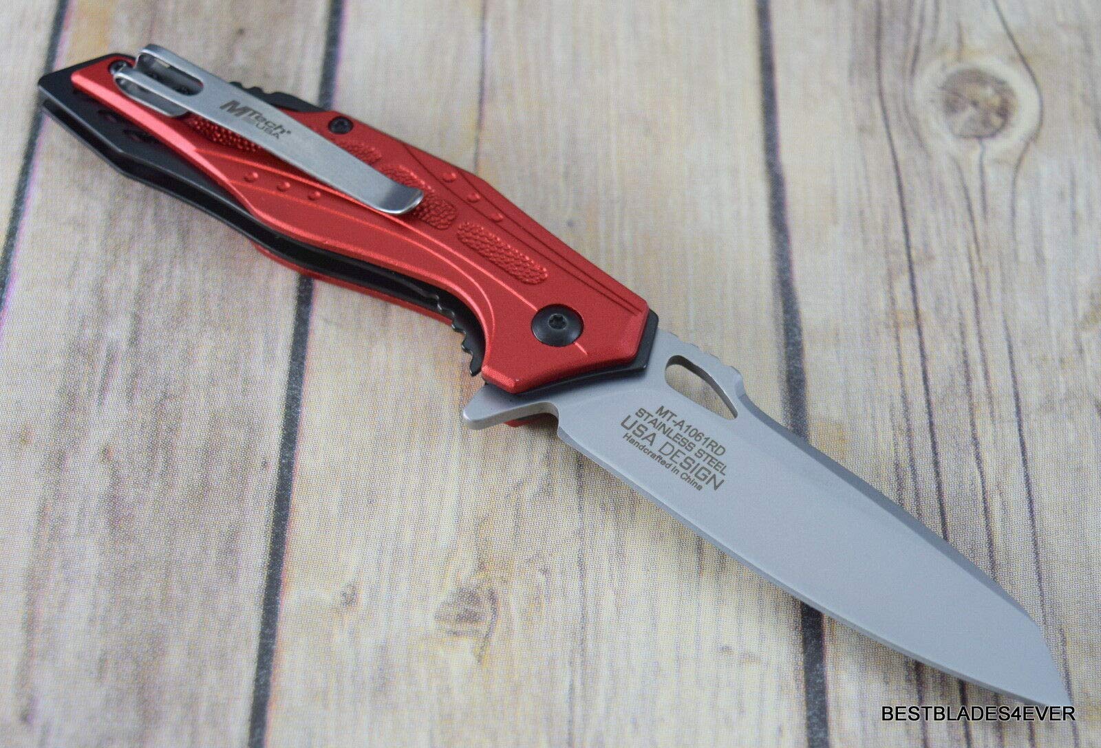 Mtech Tactical Stainless Steel Open Folding Pocket Knife With Clip - 7.75 Inch Outdoor Survival Hunting Knife for Camping by Survival Steel