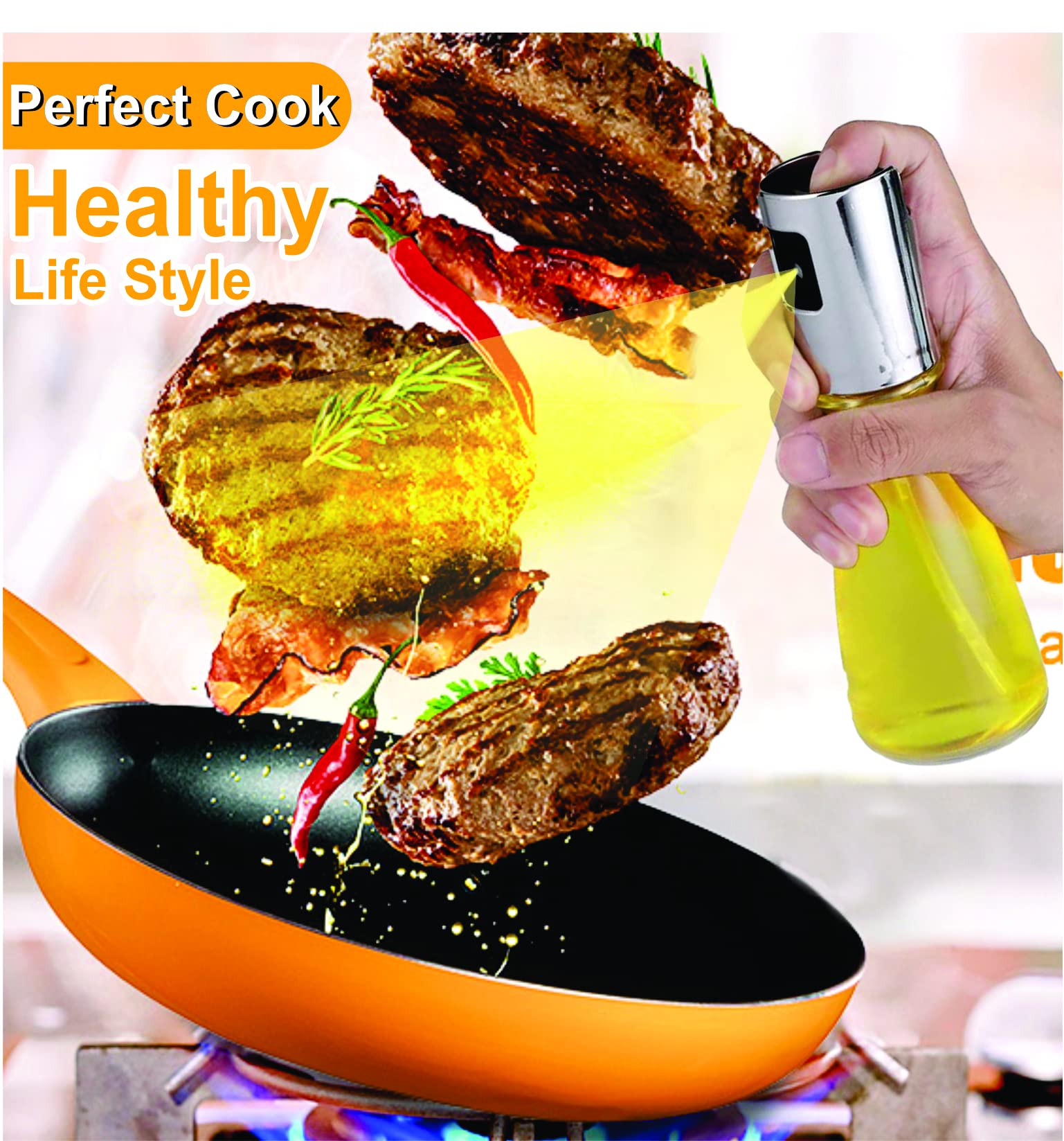 Oil Sprayer for Cooking, Olive Air Fryers, Sprayer, Spray For Salads, Barbecues, Kitchen Baking