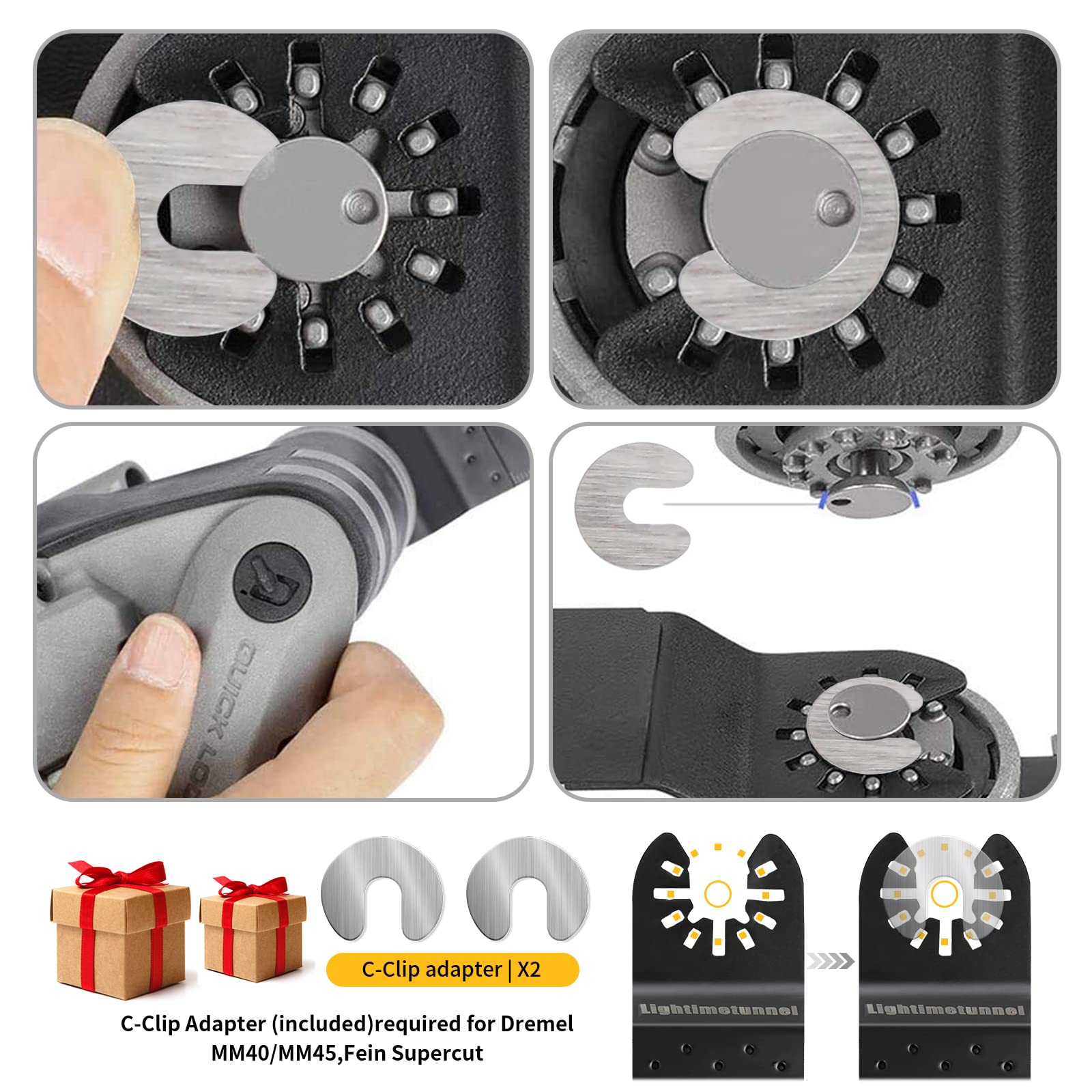 Oscillating Saw Blades, 33PCS Universal Wood Metal Multitool Blades Quick Release Cutting Blade Fit Dewalt Black & Decker Milwaukee Makita Bosch Fein Multimaster Ryobi Rockwell